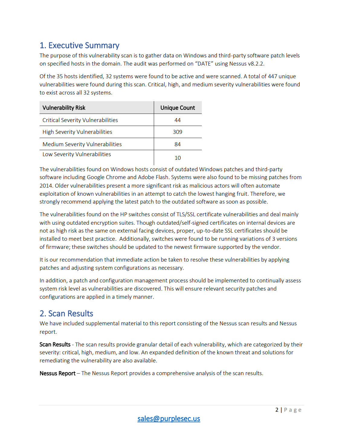 Free Sample Vulnerability Assessment Report | PurpleSec Free Sample Vulnerability Assessment Report | PurpleSec